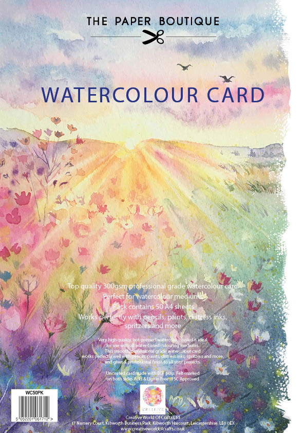 The Paper Boutique Watercolour Card 50 x A4 Sheets