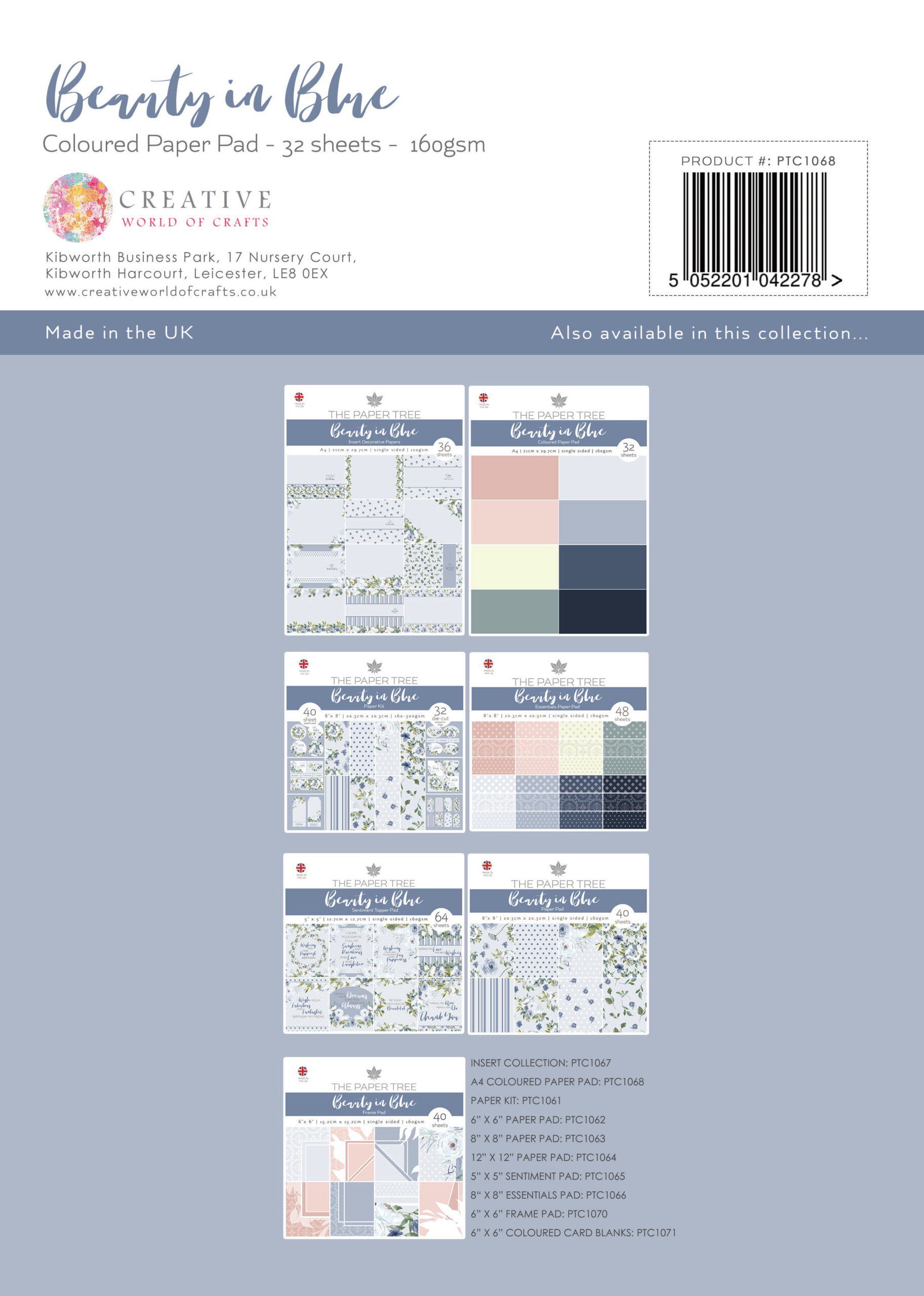 The Paper Tree Beauty in Blue Coloured Paper Pad