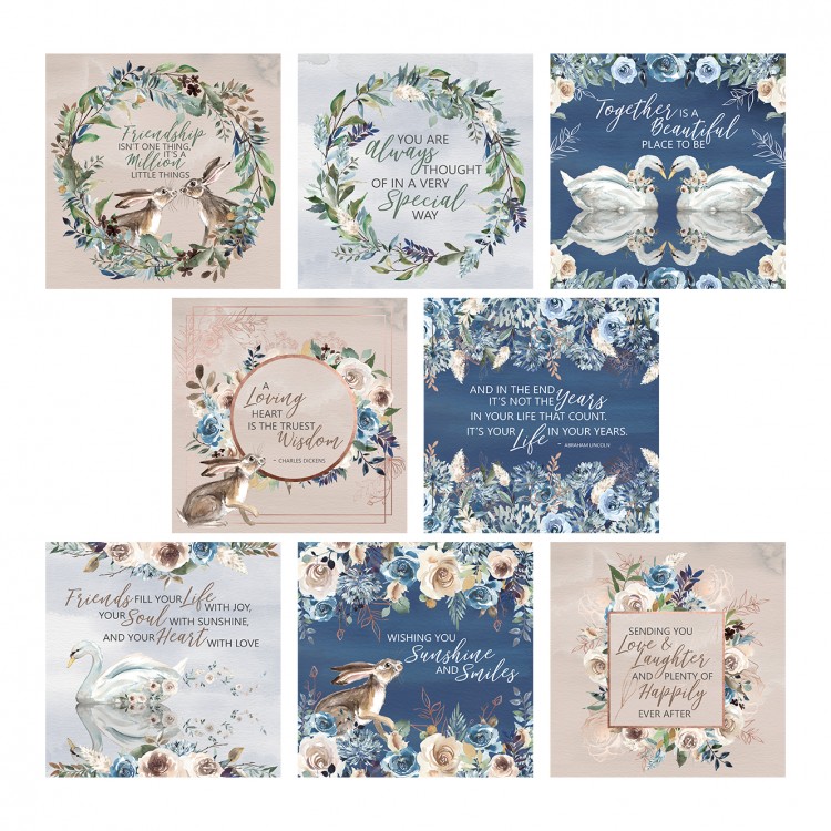 The Paper Tree Lakeside Blooms 5" x 5" Sentiments Pad